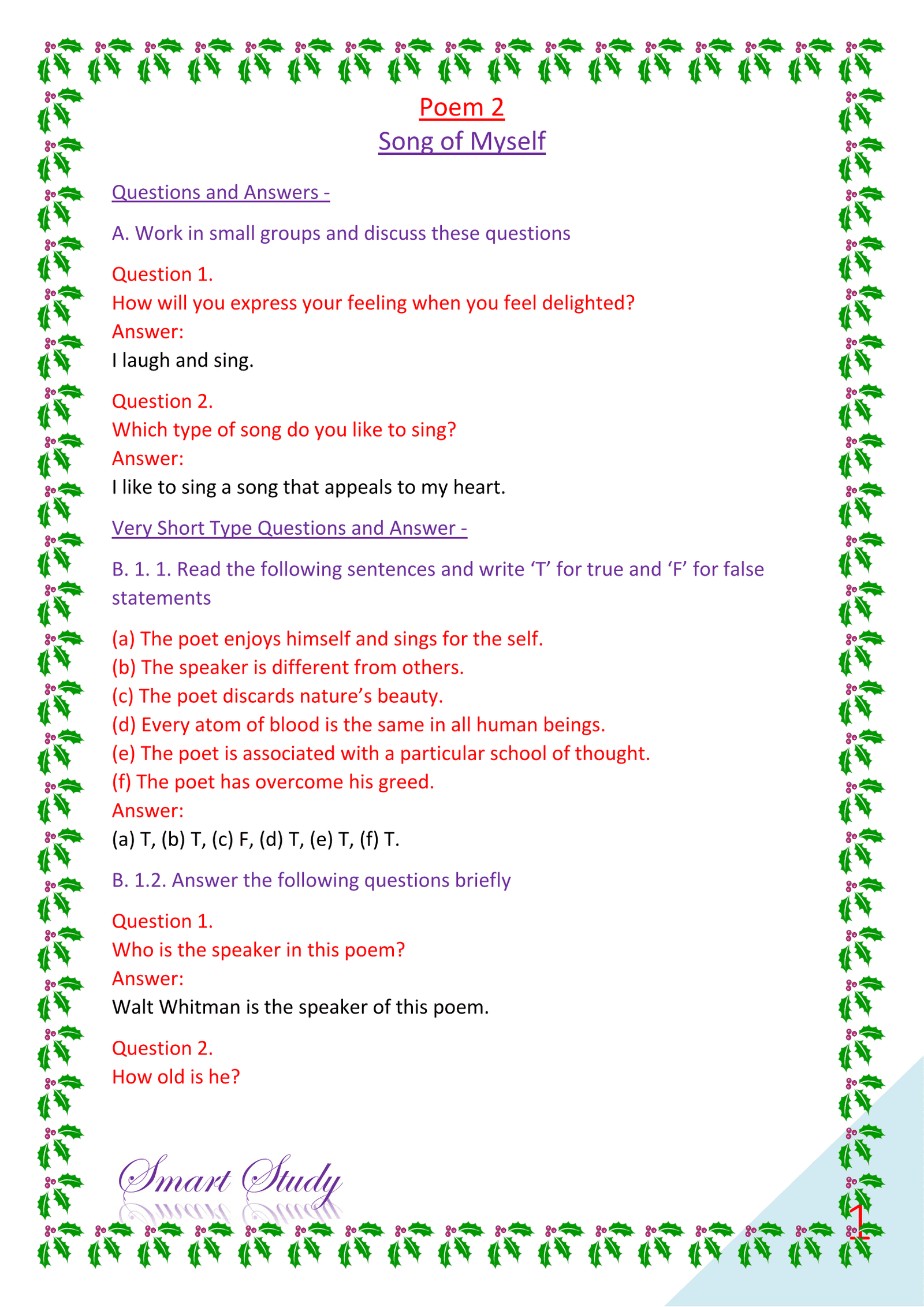Class 12th English Book Solutions Bihar Board Poetry Chapter 2 Song Class 12th English Book Solutions Bihar Board Poetry Chapter 2 Song