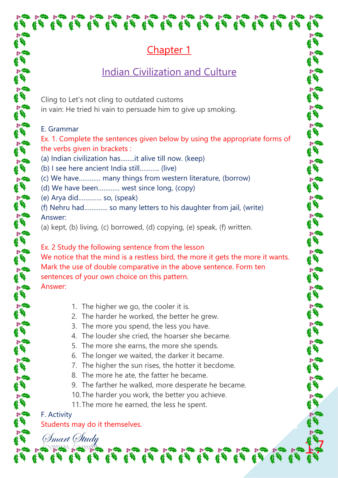 Class 12th English Book Solutions Bihar Board Chapter 1 | Indian Civilization & Culture - Our ...