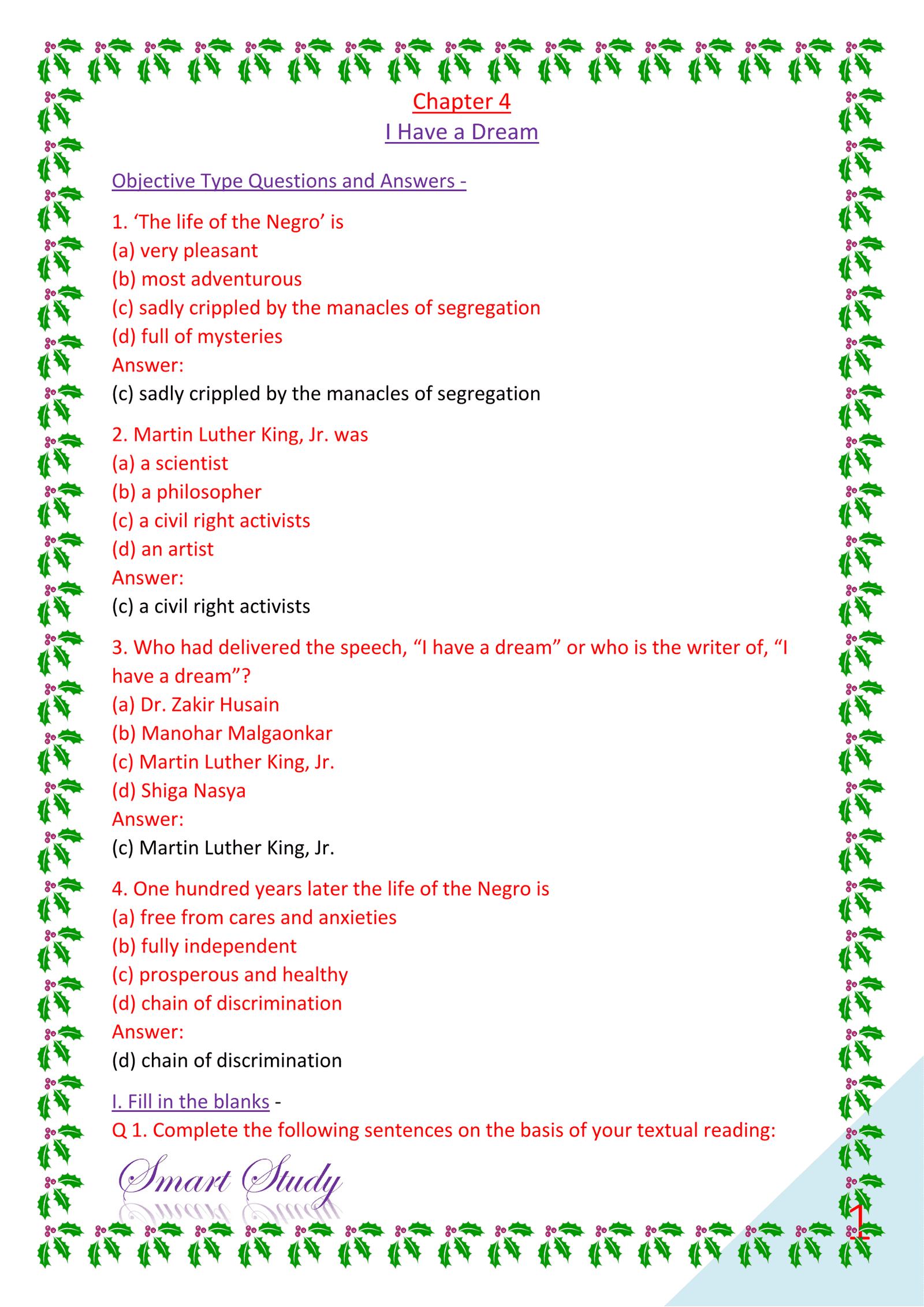Class 12th English Book Solutions Bihar Board Chapter 4 I Have A Class 12th English Book Solutions Bihar Board Chapter 4 I Have A