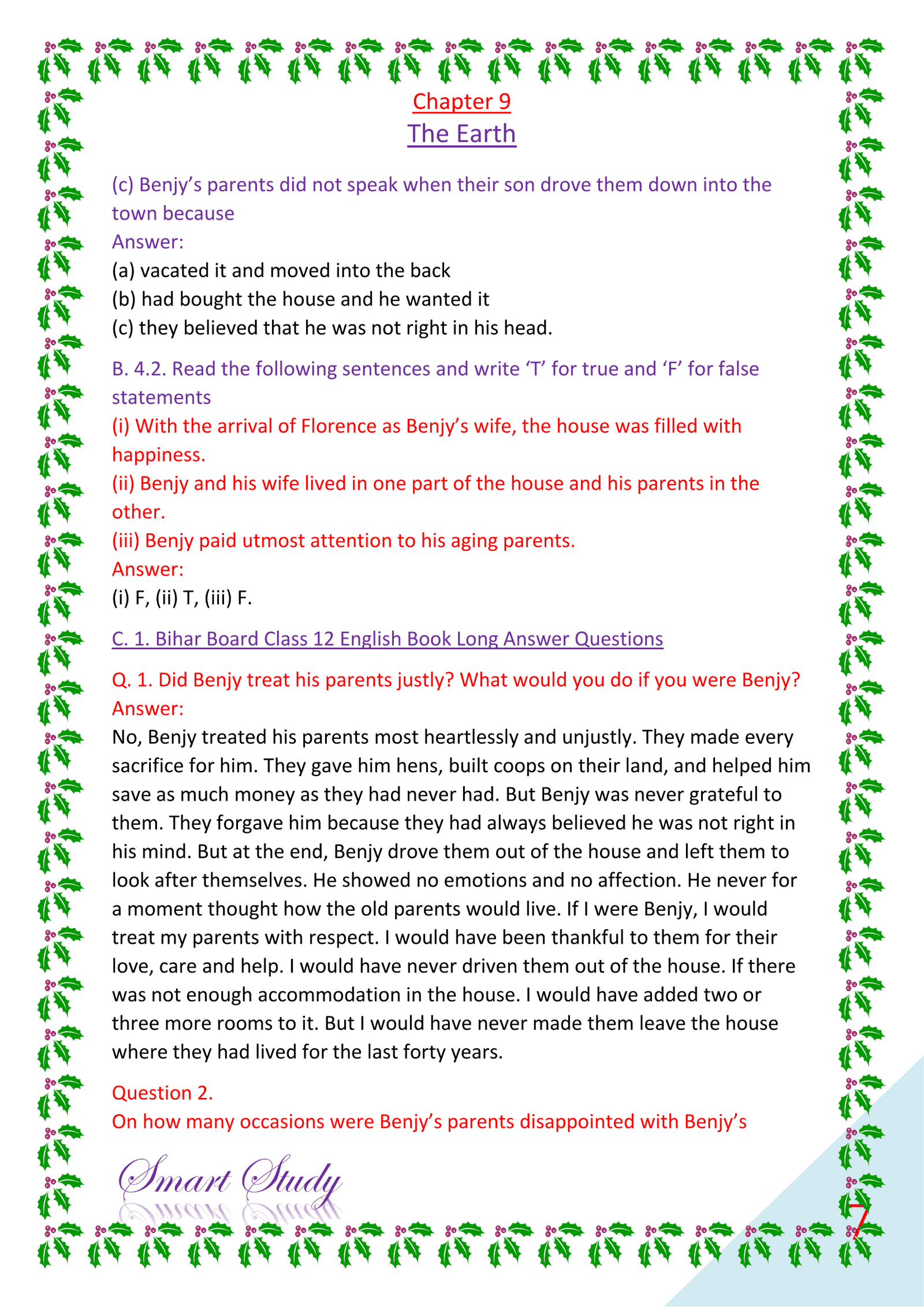 Class 12th English Book Solutions Bihar Board Chapter 9 The Earth Class 12th English Book Solutions Bihar Board Chapter 9 The Earth