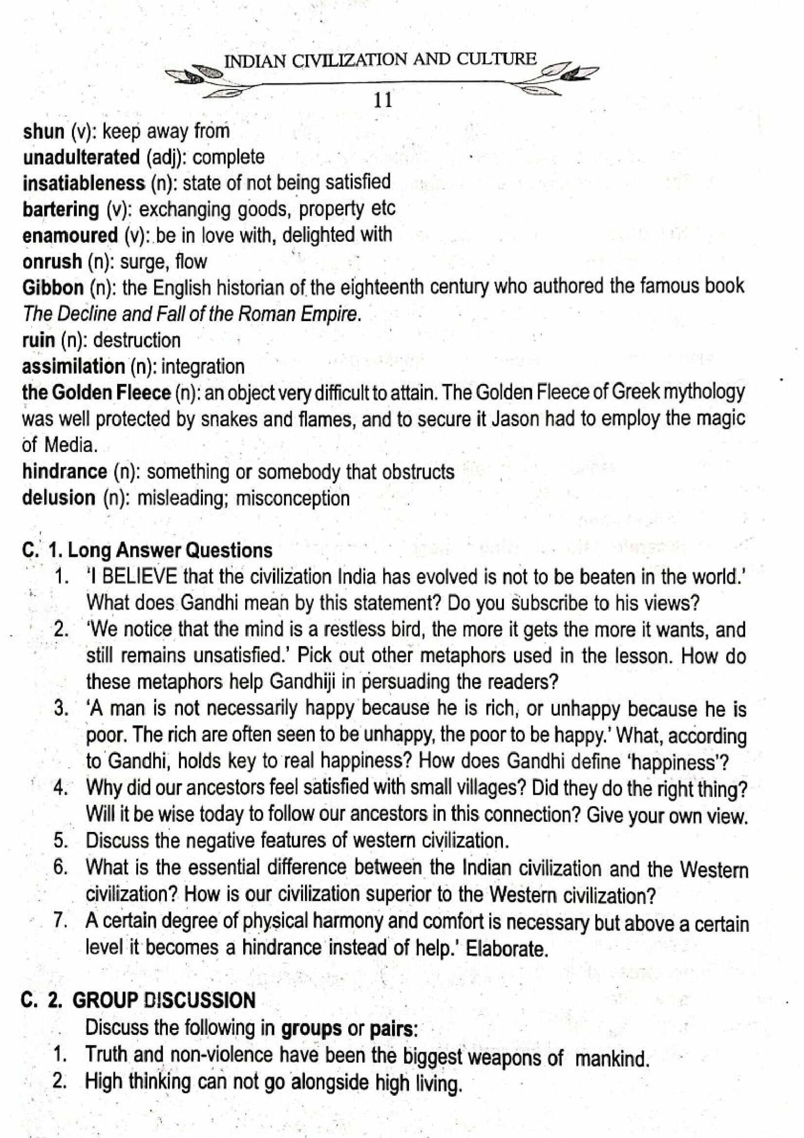 English Chapter 1 Class 12 PDF Download | Indian Civilization & Culture ...