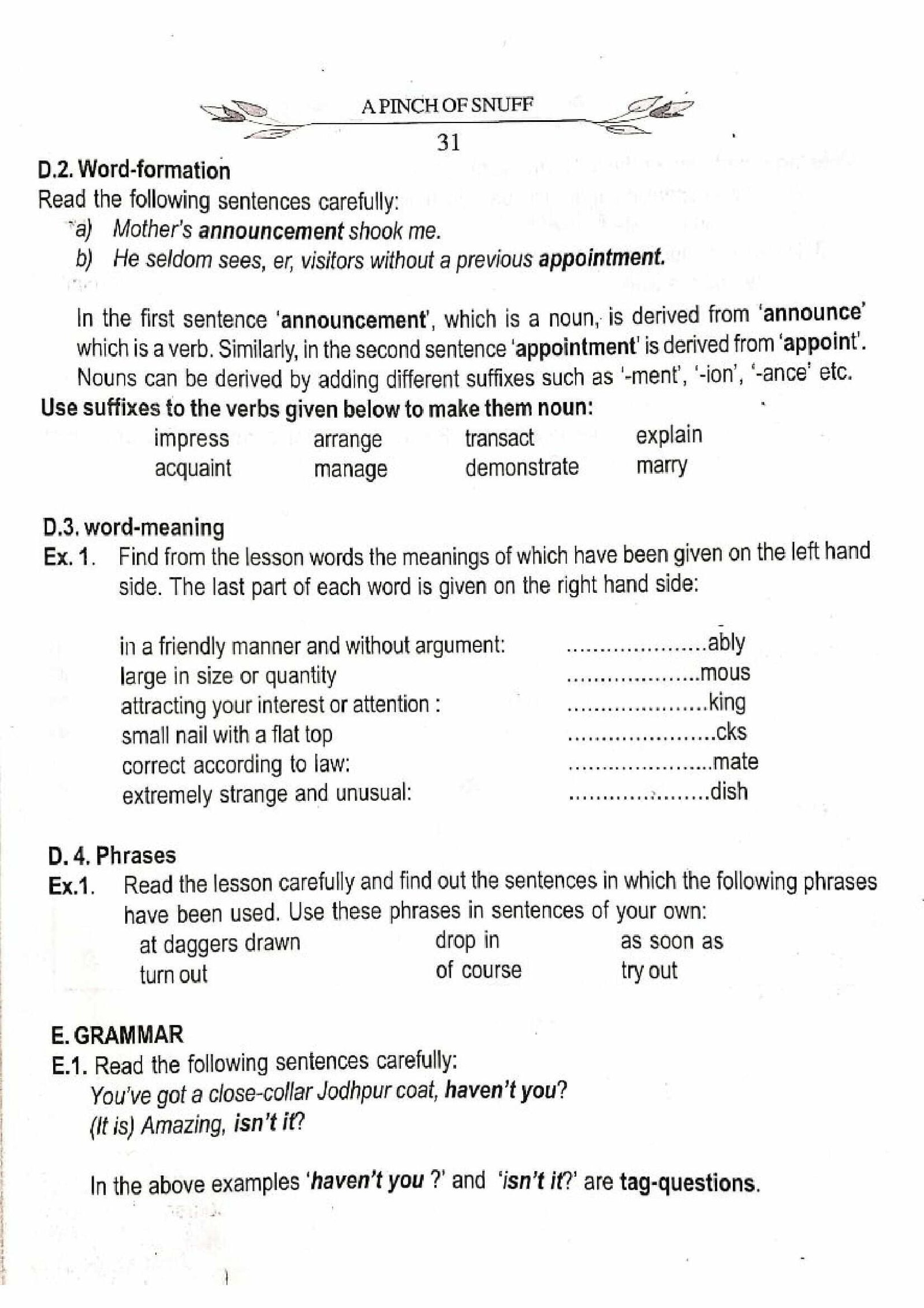 English Chapter 3 Class 12 PDF Download A Pinch Of Snuff Bihar English Chapter 3 Class 12 PDF Download A Pinch Of Snuff Bihar