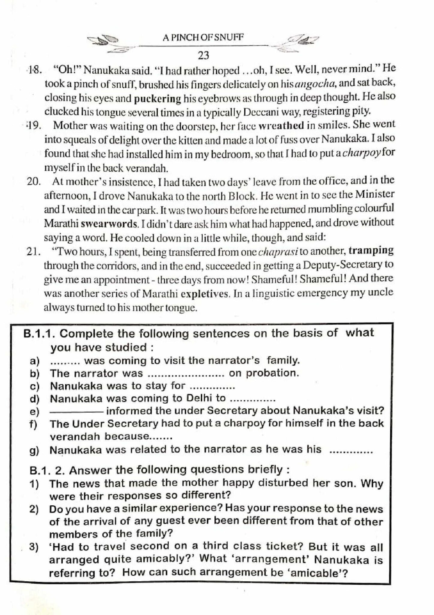 English Chapter 3 Class 12 PDF Download A Pinch Of Snuff Bihar English Chapter 3 Class 12 PDF Download A Pinch Of Snuff Bihar